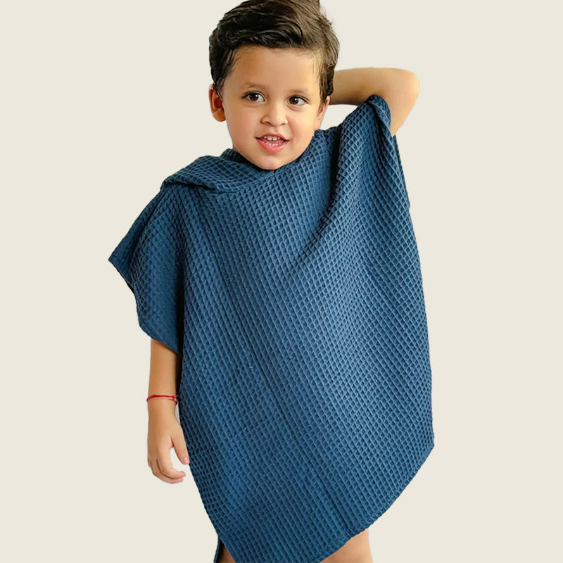 Waffle Hooded Towel Robe for Kids – Soft, Absorbent & Unisex Fit